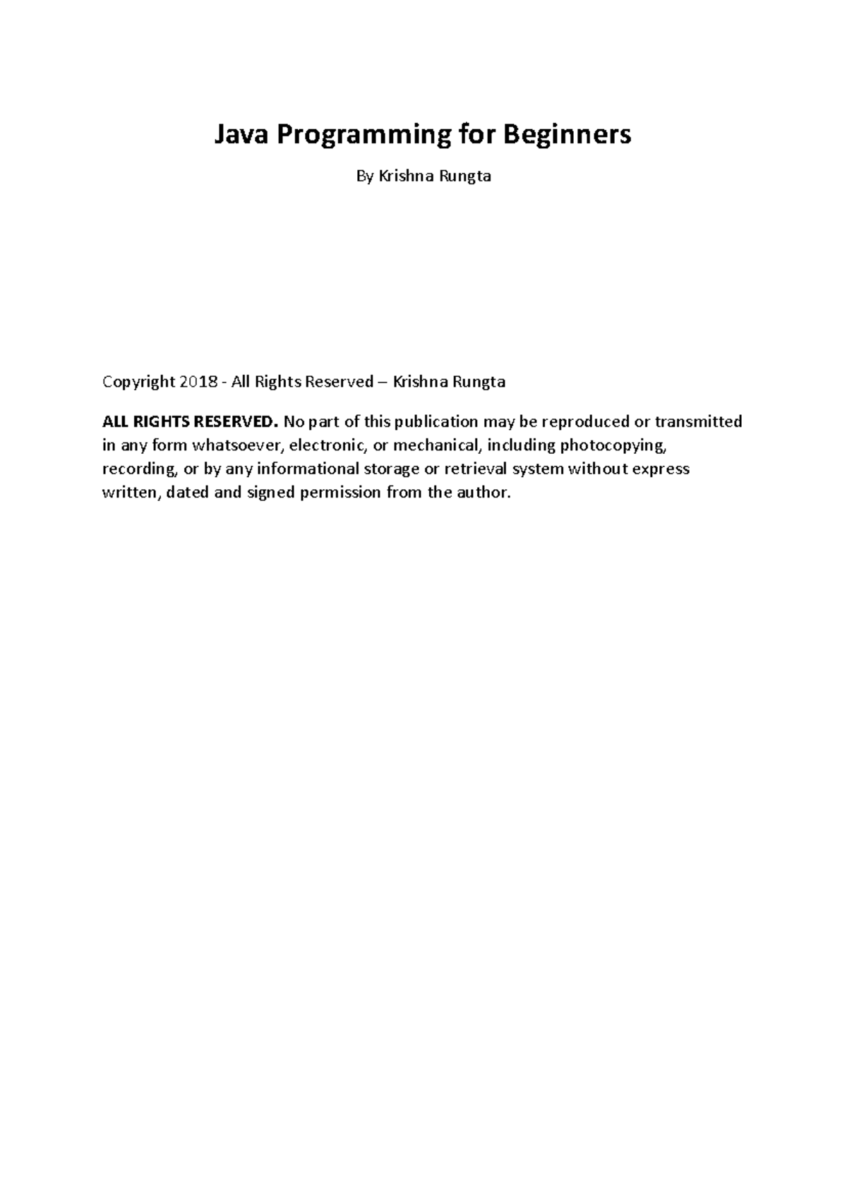 Java preview lecutre notes - Java Programming for Beginners By Krishna ...