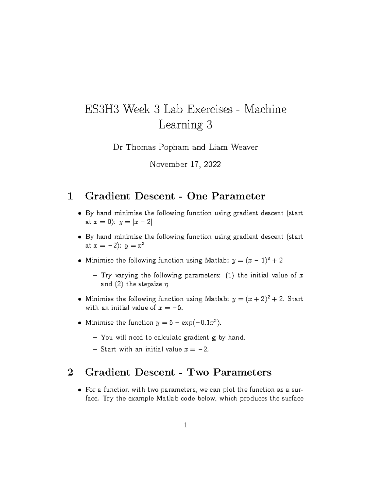 Wk7 labsheet - Week 6 Machine Learning lab - ES3H3 Week 3 Lab Exercises - Machine Learning 3 Dr ...