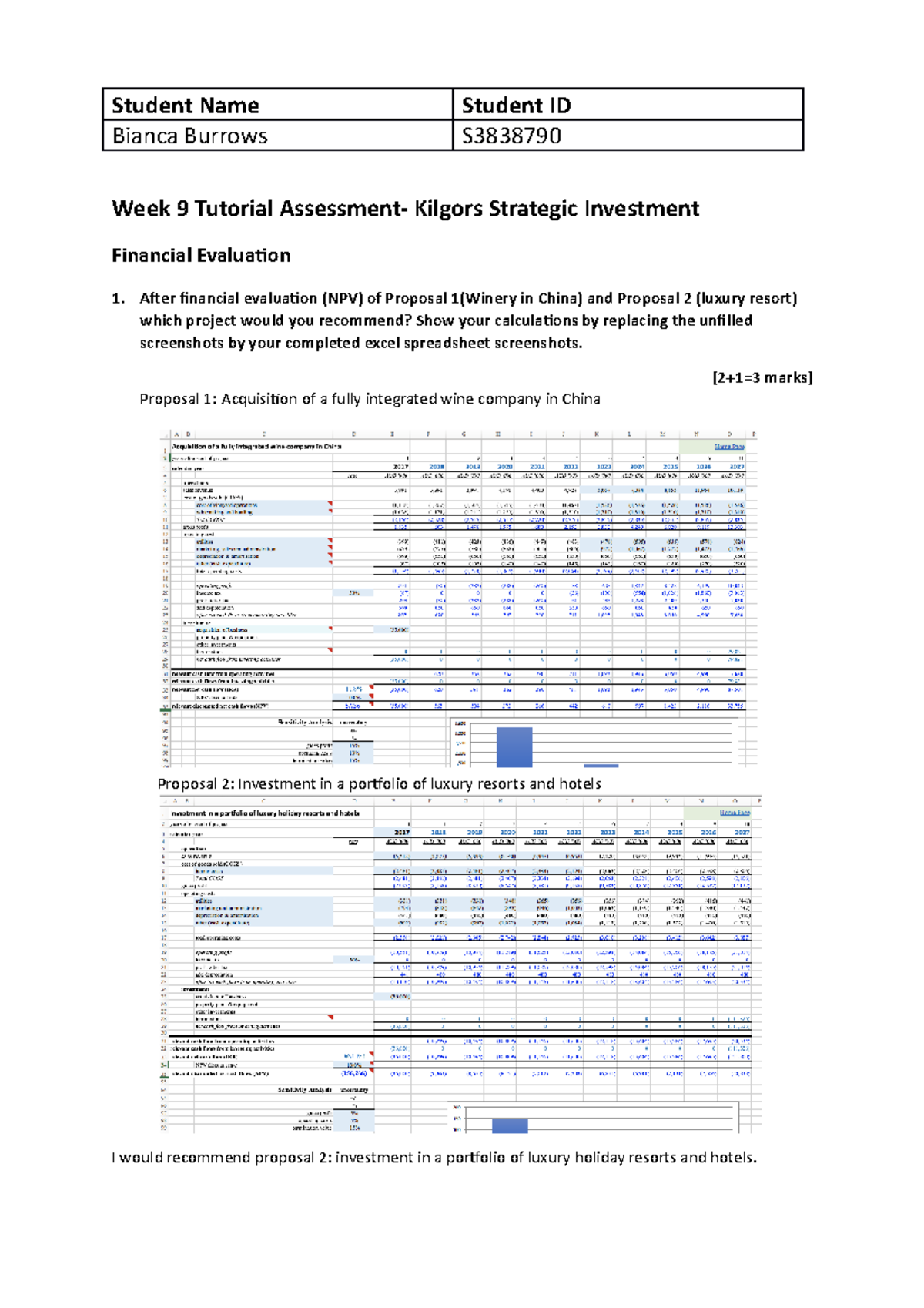 Assessment Week 9 Tutorial Assessment-4 - Student Name Student ID ...