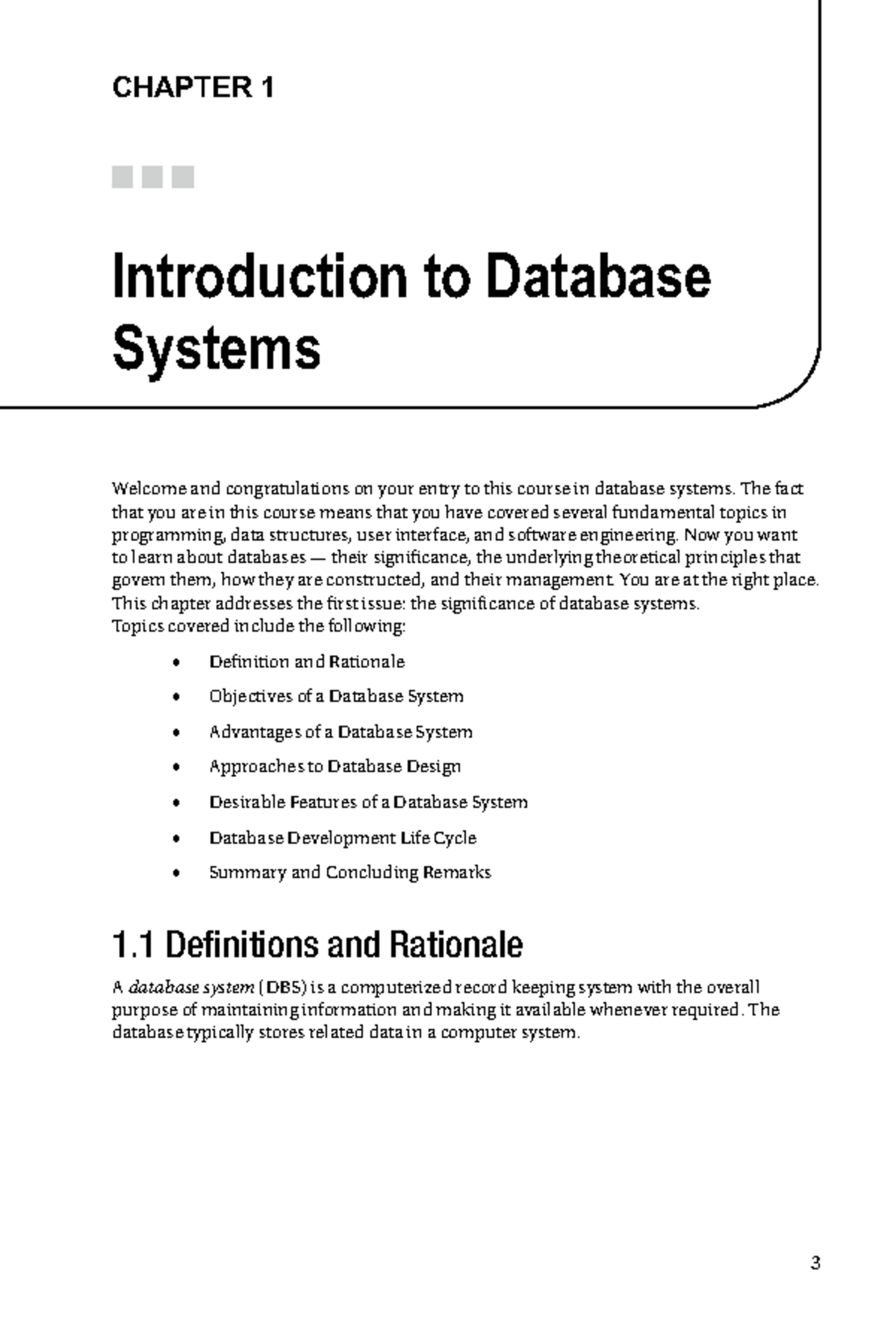 Week1 Reading 1 about Comp1350, 2021 - CHAPTER 1 Introduction to Database Systems Welcome and ...