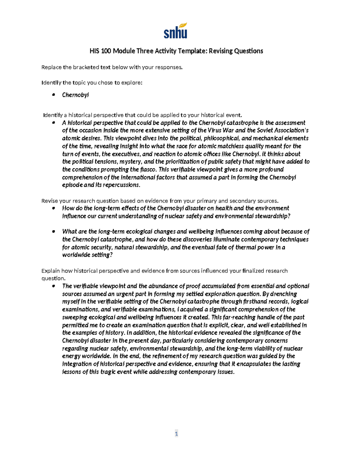 HIS 100 Module Three Activity Revising Questions - HIS 100 Module Three ...