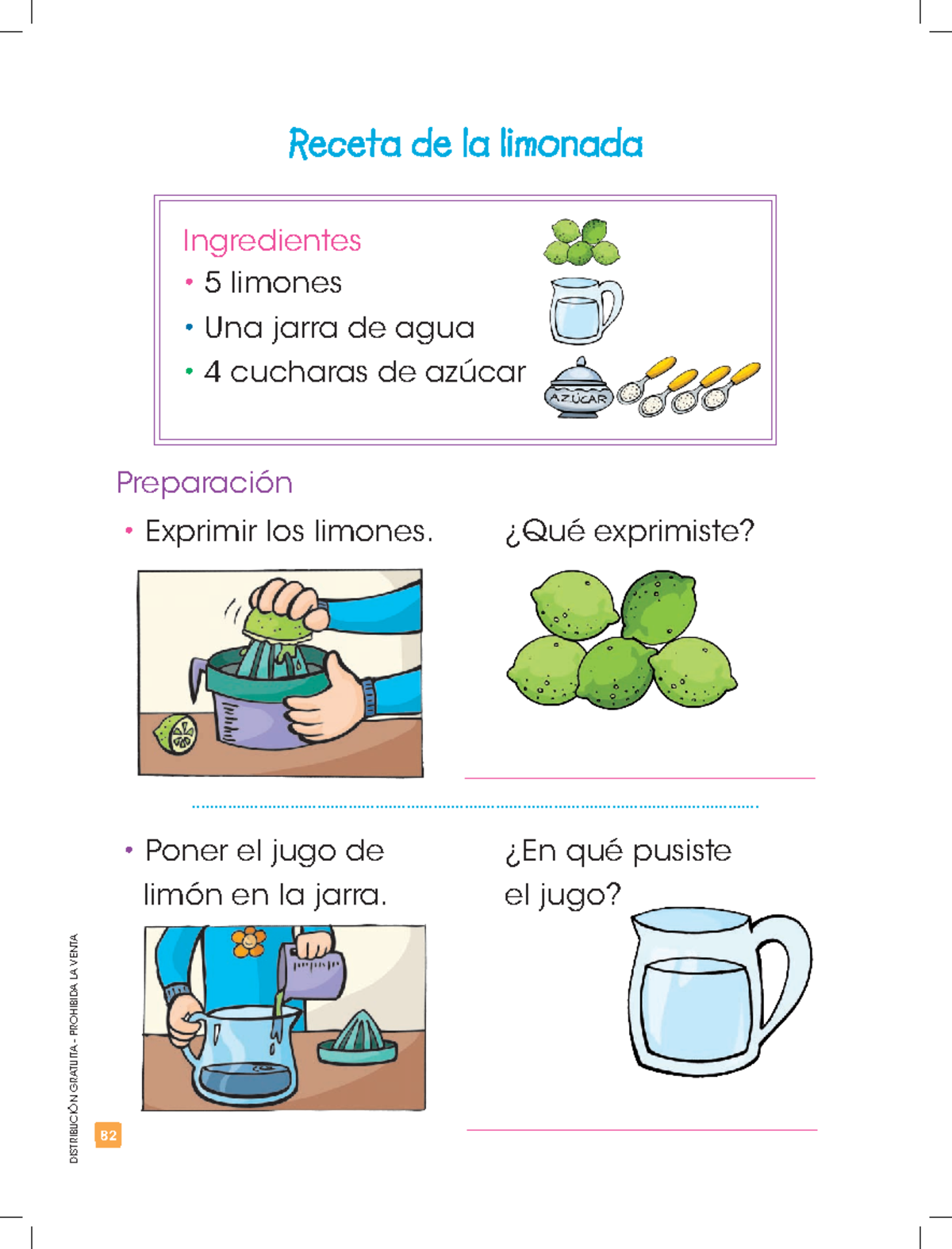 Limonada - ficha de trabajo texto instructivo - Comunicación integral ...