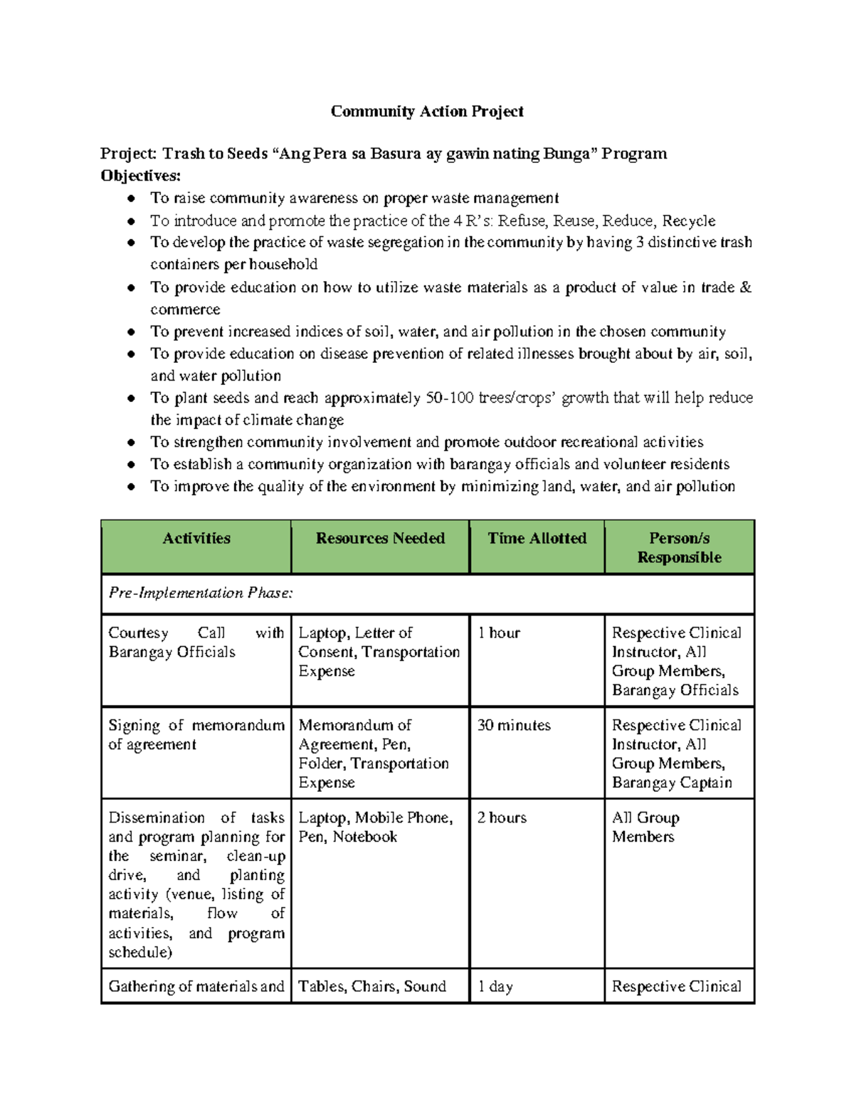 Community Action Project Trash to Seeds Program - Community Action ...