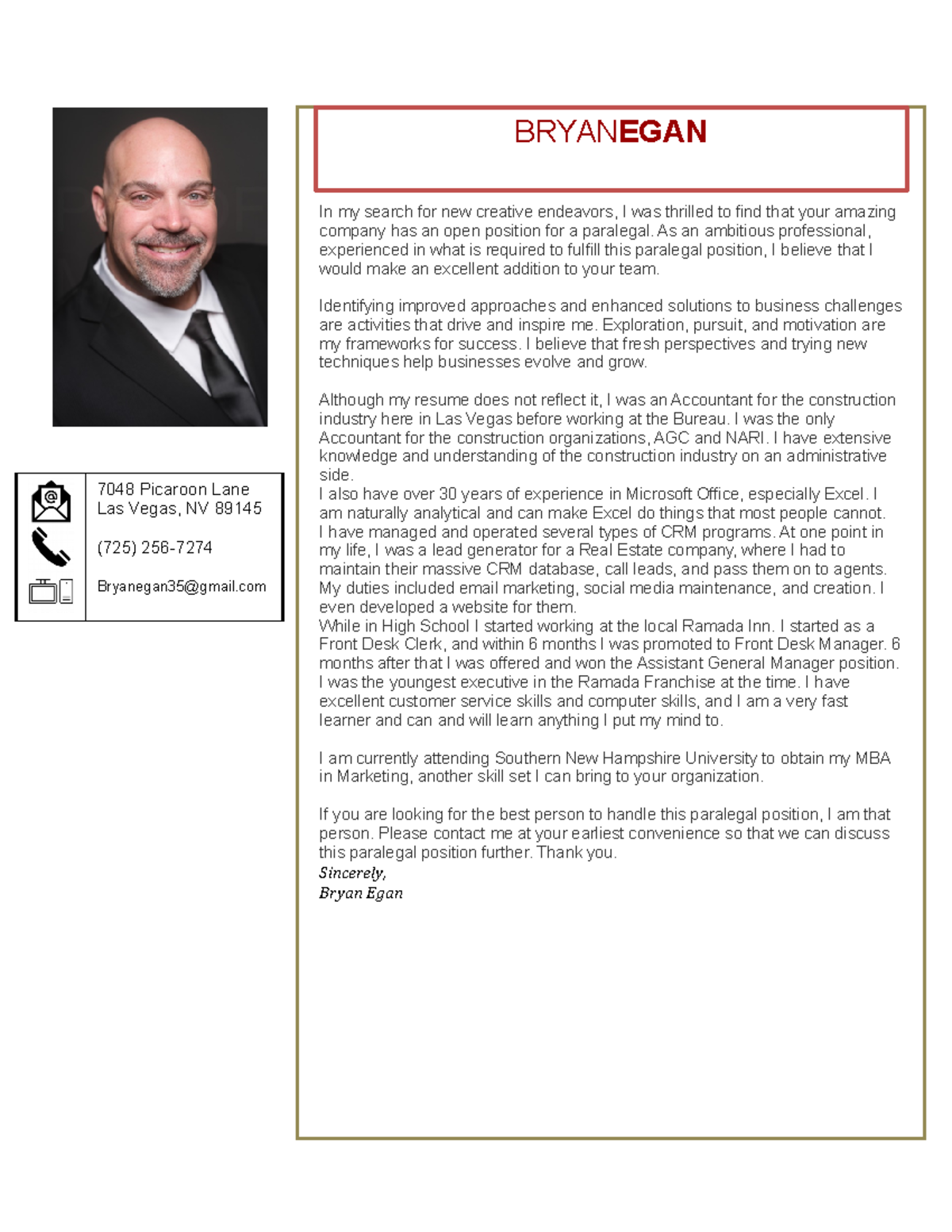 Bryan Resume 022323 Para - Dear Hiring Director, In my search for new ...