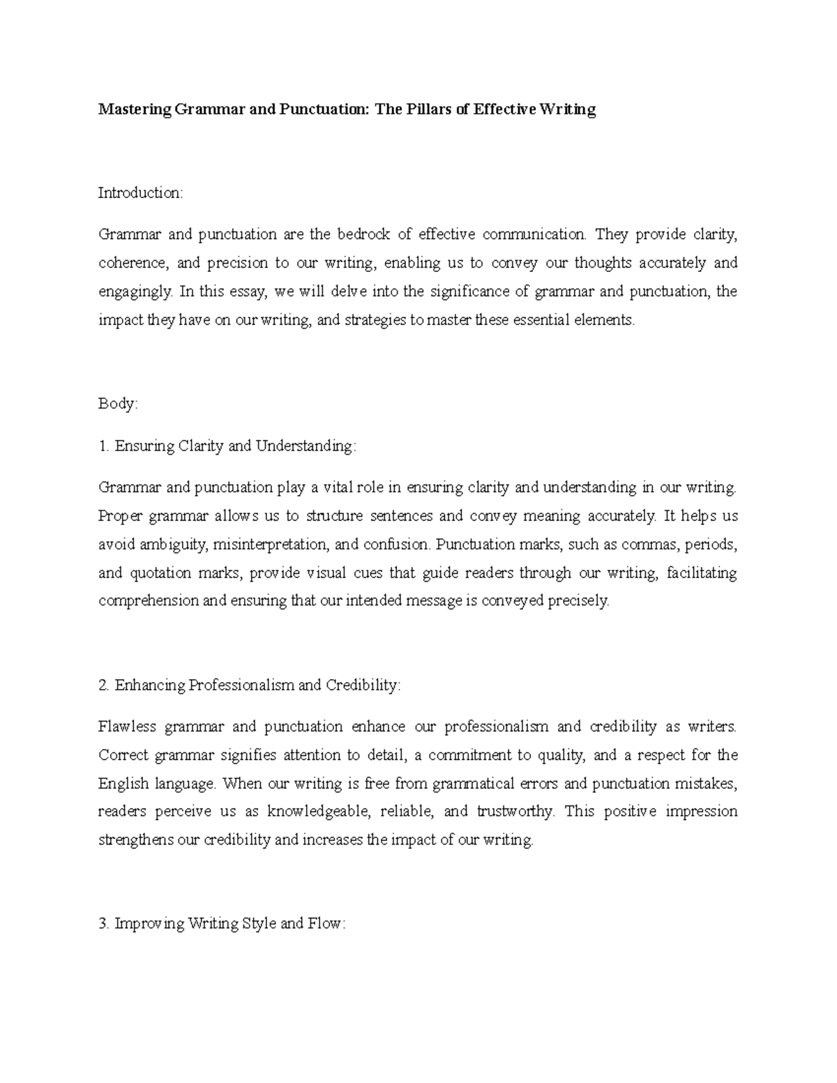 Mastering Grammar and Punctuation - They provide clarity, coherence ...