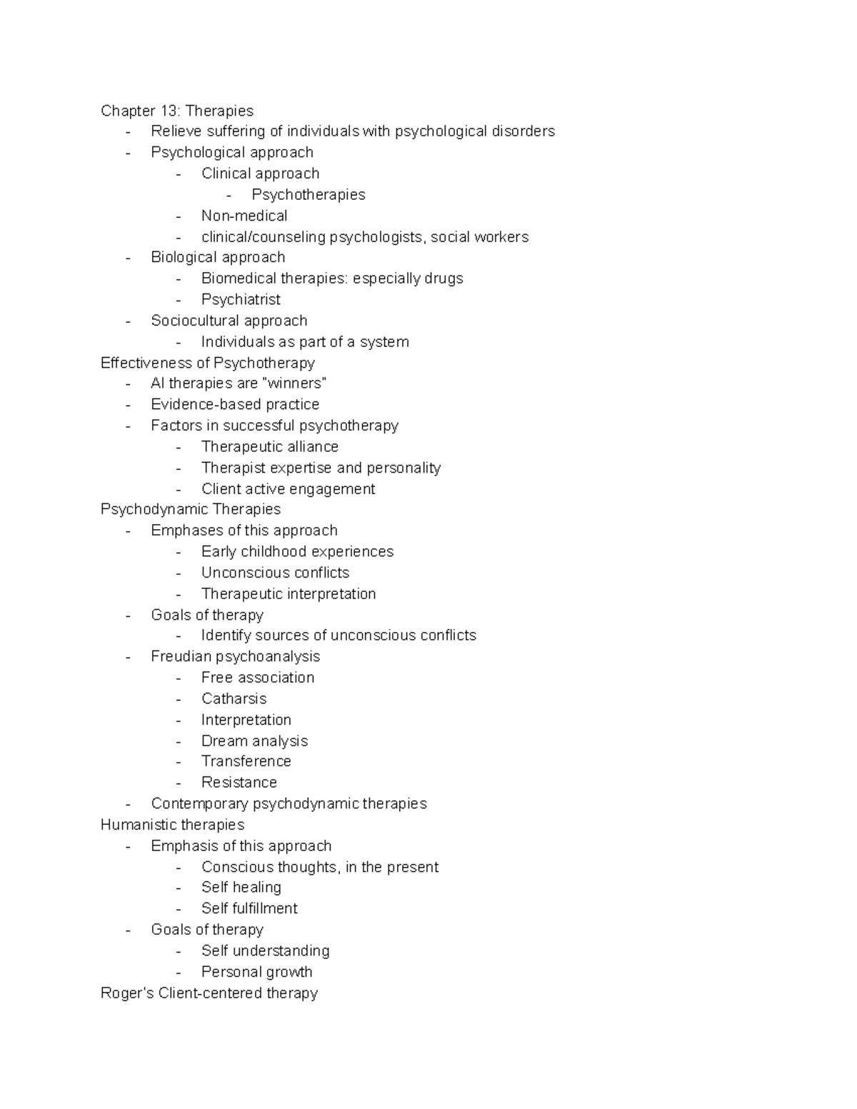 Chapter 13 psych - Therapies - Chapter 13: Therapies - Relieve ...