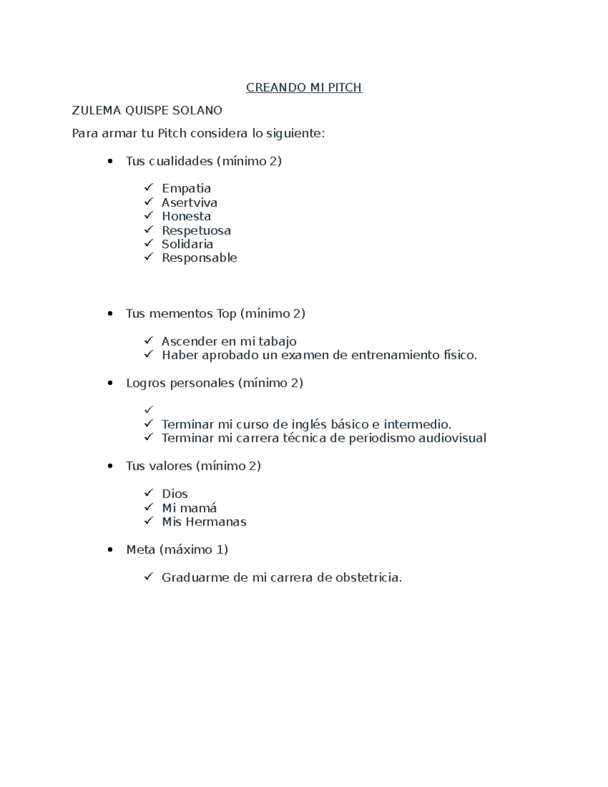 IVU Actividad 8b - CREANDO MI PITCH ZULEMA QUISPE SOLANO Para armar tu ...