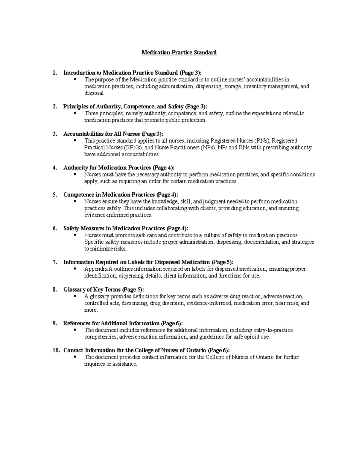 Medication Practice Standard - Principles of Authority, Competence, and ...