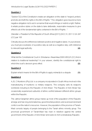 LSK41Y0 - UJ - Introduction to legal studies - Studocu