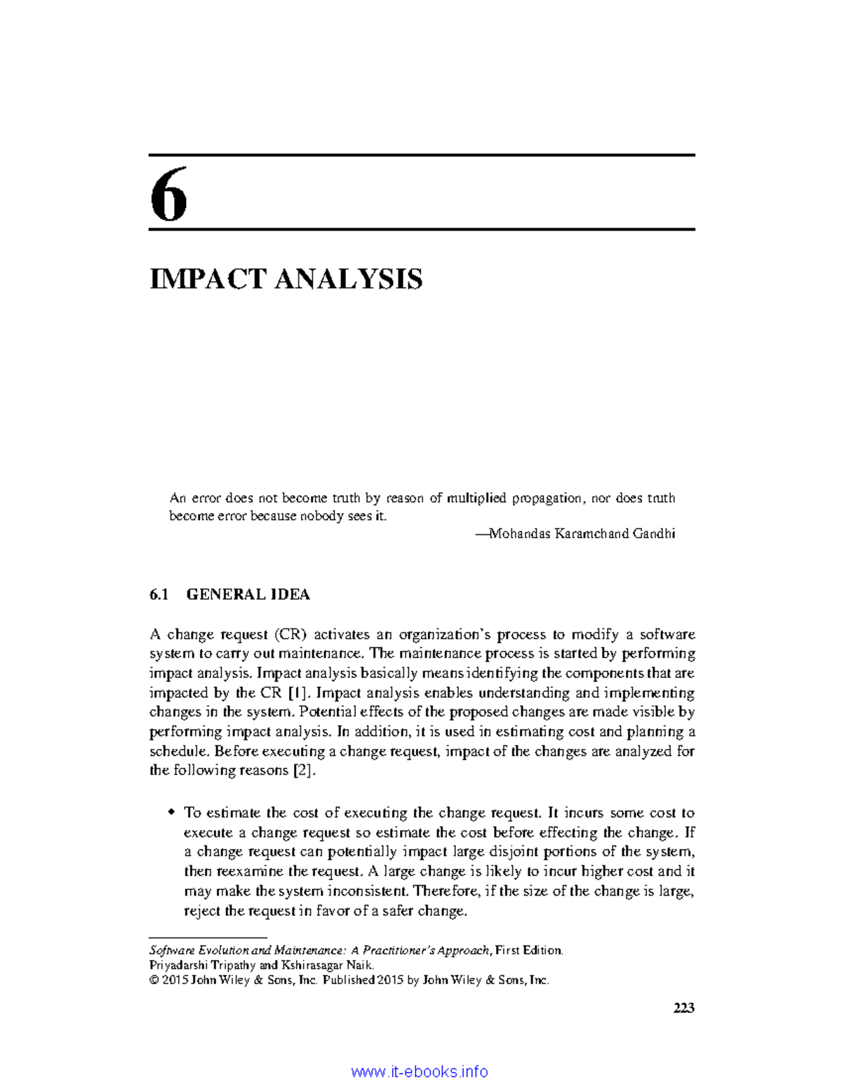 Chapter 6 - Impact Analysis - 6 IMPACT ANALYSIS An error does not ...