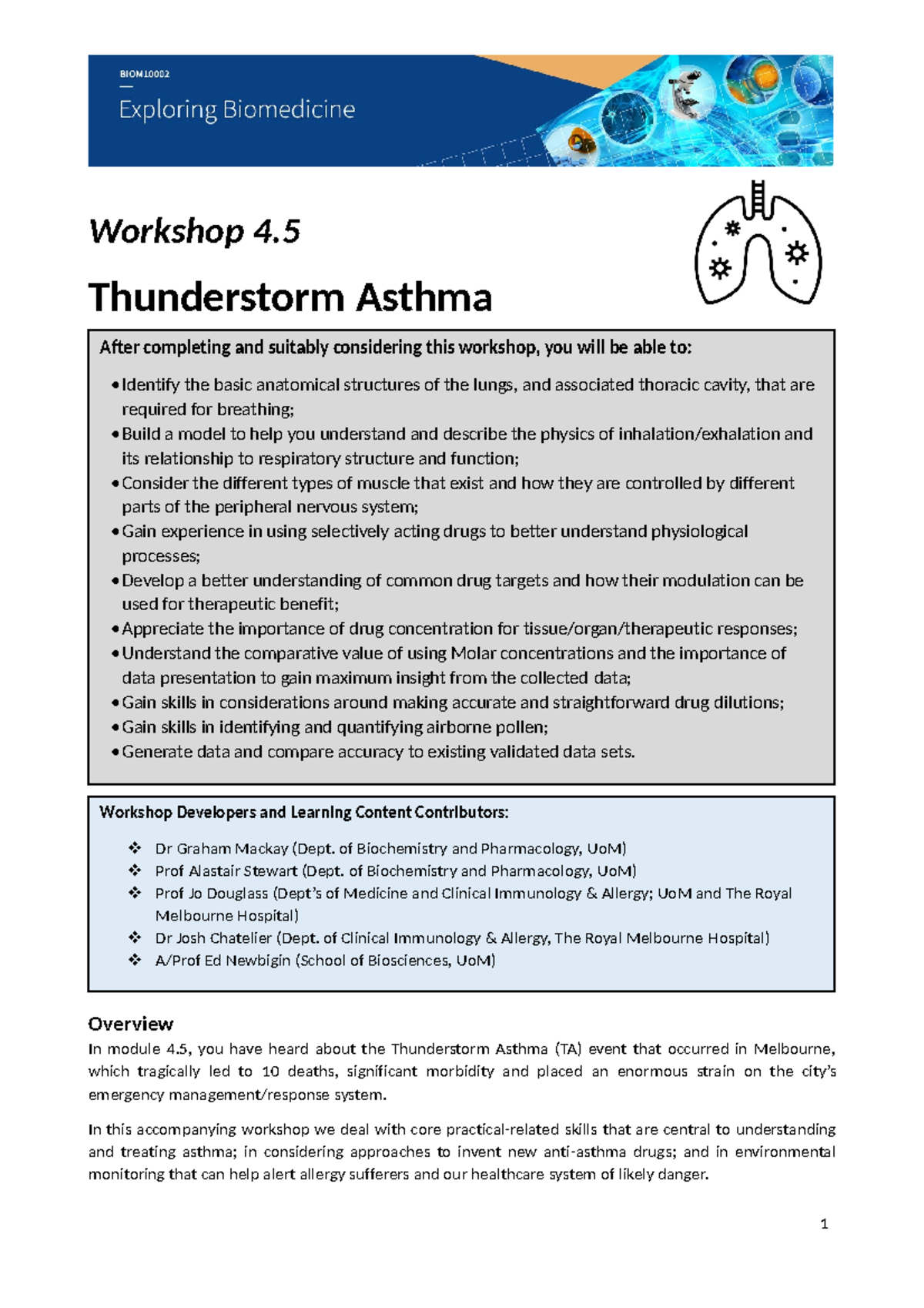 Workshop 4.5 Thunderstorm asthma - Workshop 4. Thunderstorm Asthma Overview In module 4, you ...
