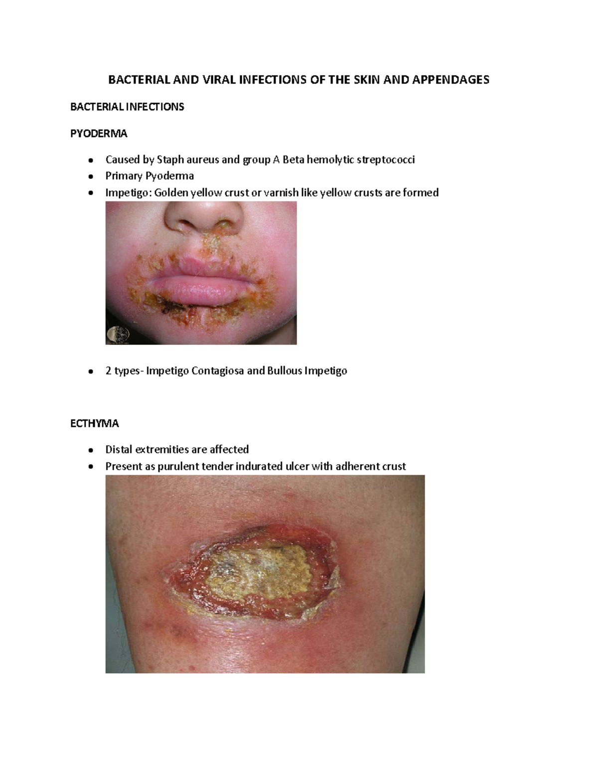 EASY Study OF Bacterial AND Viral Infections OF SKIN - BACTERIAL AND ...