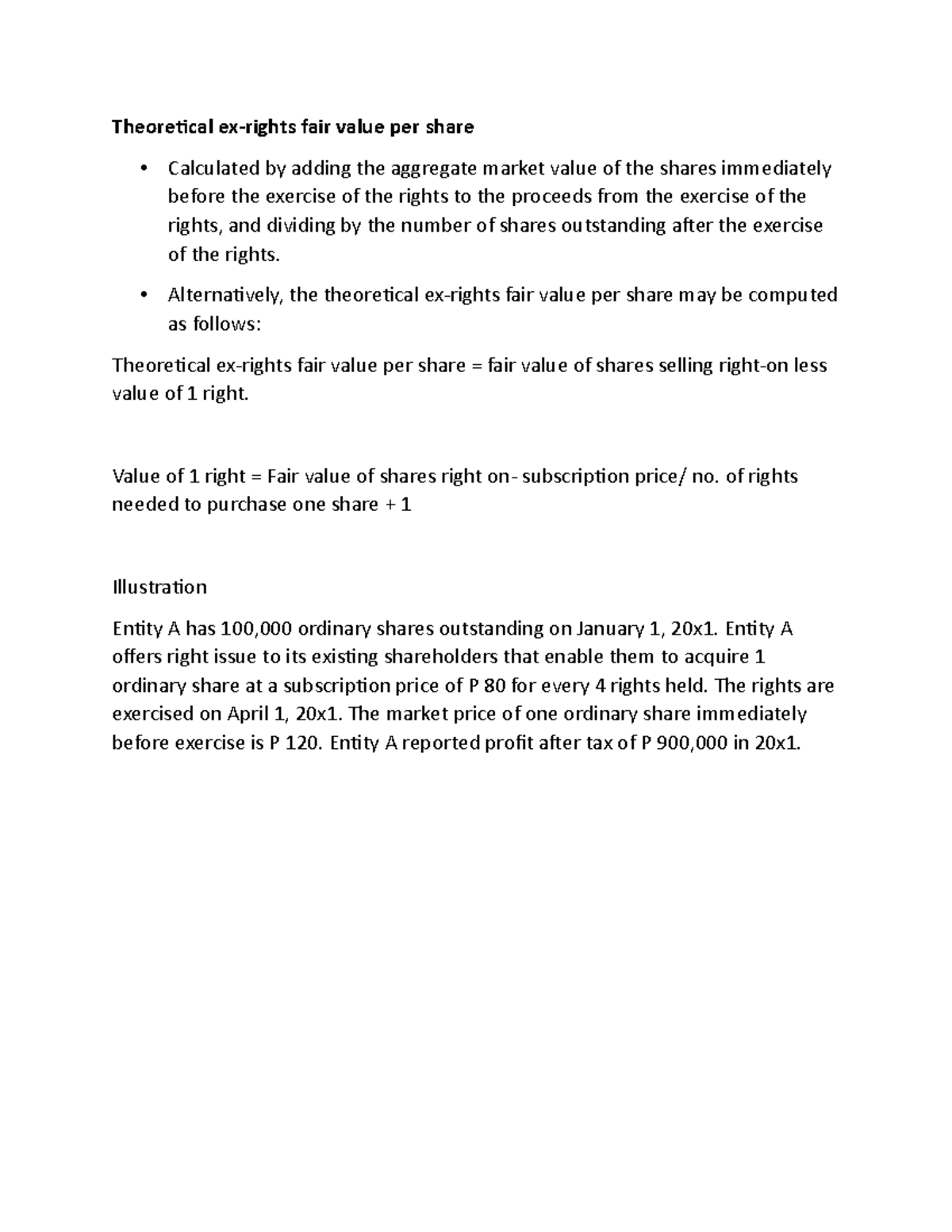 Earnings Per Share - 3 - Theoretical ex-rights fair value per share ...