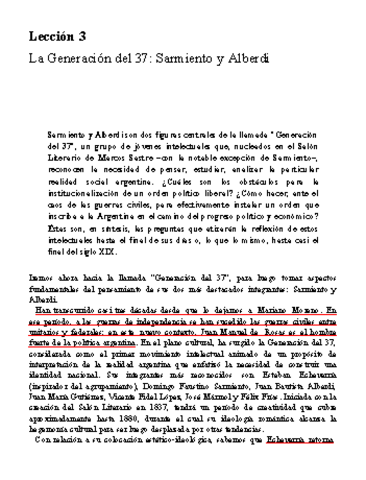 Historia de las ideas en la arg oscar teran 53 94 - Lección 3 La Generación del 37: Sarmiento y ...