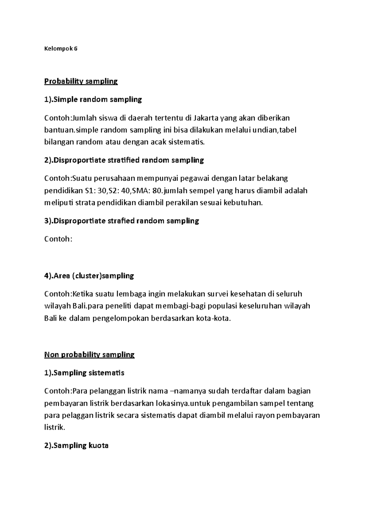 Teknik sampling - Kelompok 6 Probability sampling 1).Simple random ...