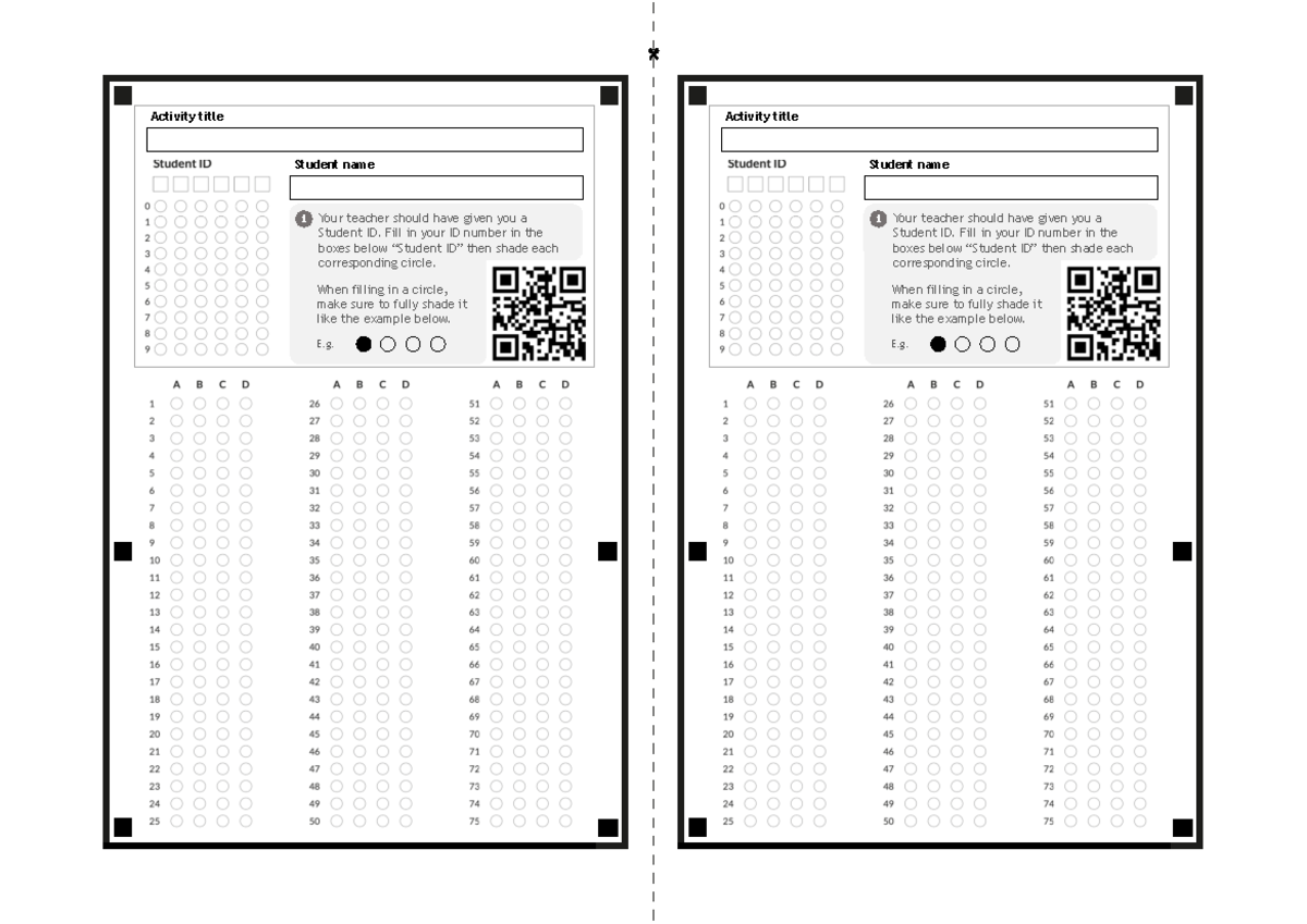 Zipgrade 75 Question - Student ID Student Name Your teacher should have ...