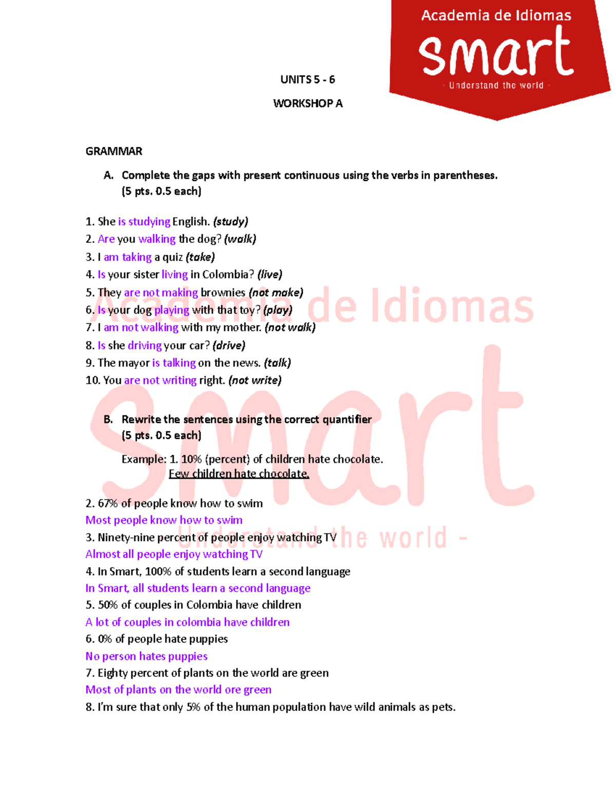 Units 5-6 ... - hola :) quiero aprender ingles - UNITS 5 - 6 WORKSHOP A ...
