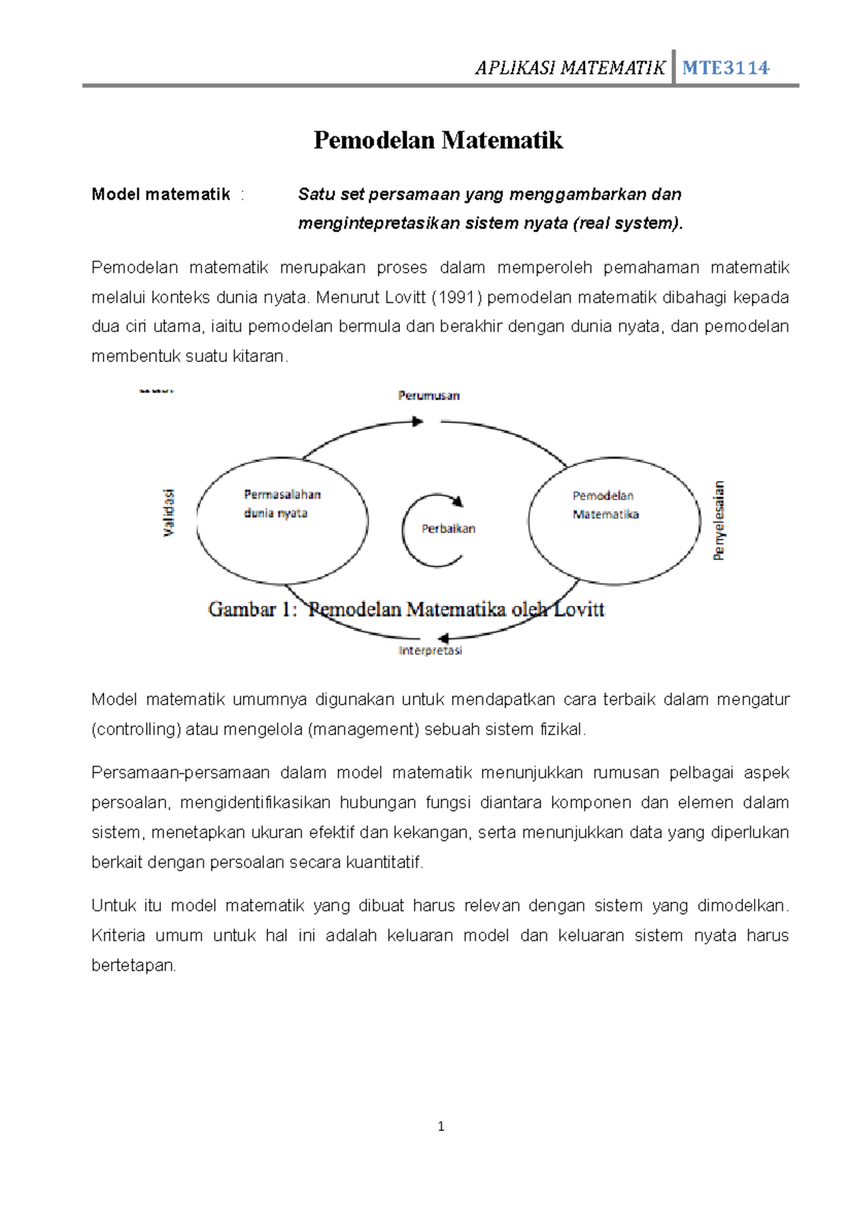 204922801-Pemodelan-Matematik - Pemodelan Matematik Model matematik ...
