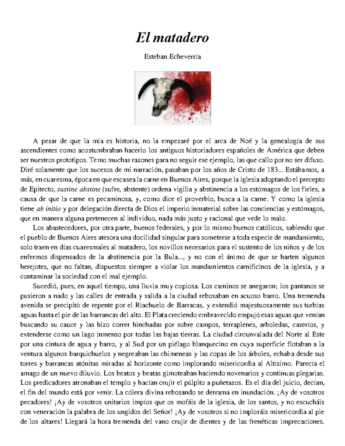 1-Literatura-El matadero de Esteban Echeverría - El matadero Esteban ...