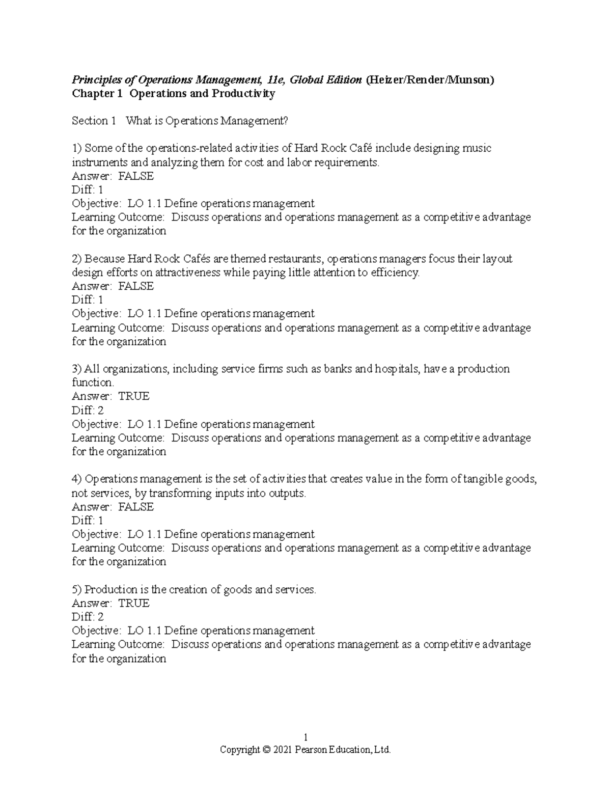 Heizer om13 tb 01 - 。。。。。 - Principles of Operations Management, 11e ...