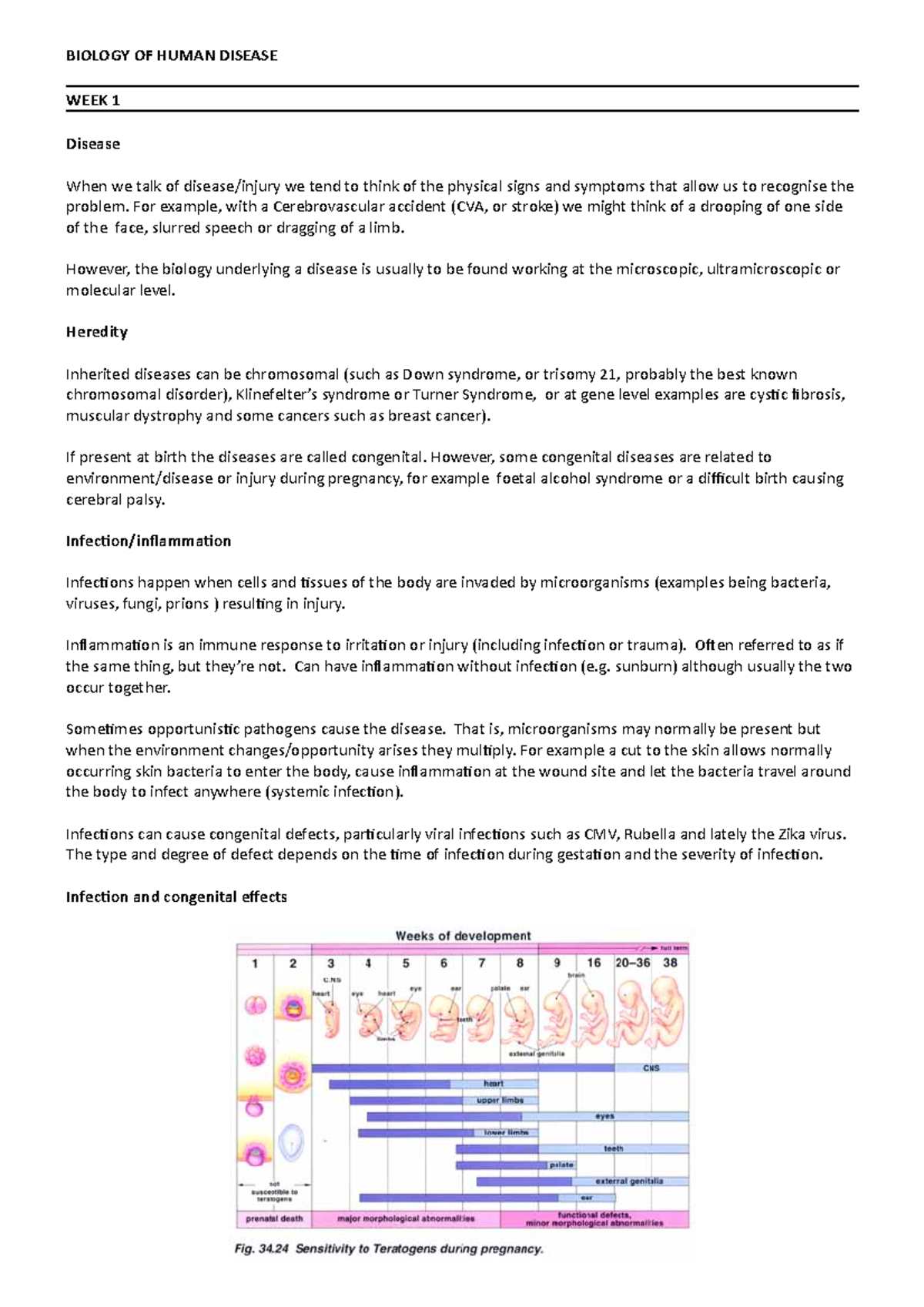 Notes Biology of Human Disease - BIOLOGY OF HUMAN DISEASE WEEK 1 ...
