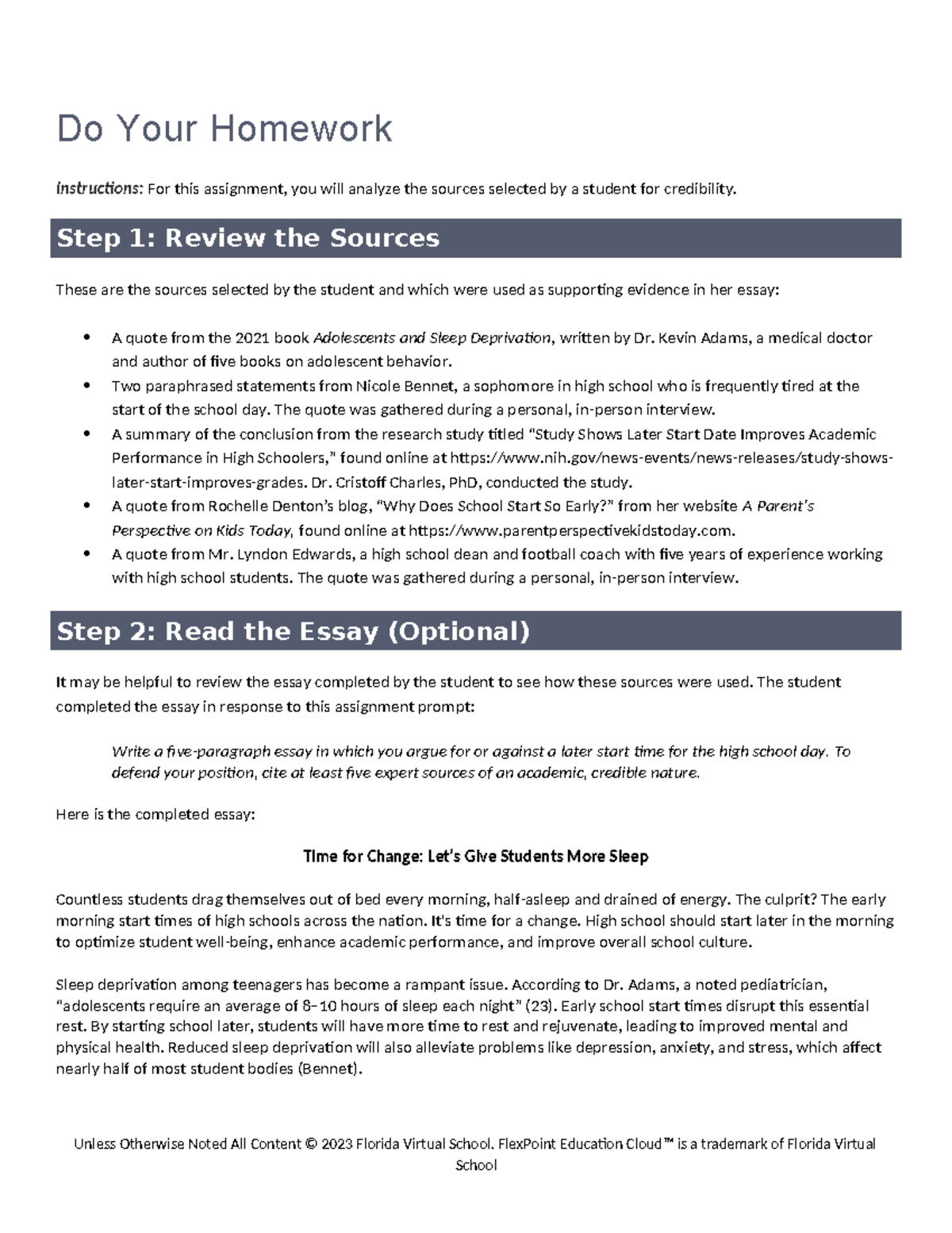 Do your homework - Do Your Homework Instructions: For this assignment ...