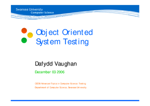Object Oriented Testing - Object Oriented Testing Filippo Ricca DISI ...