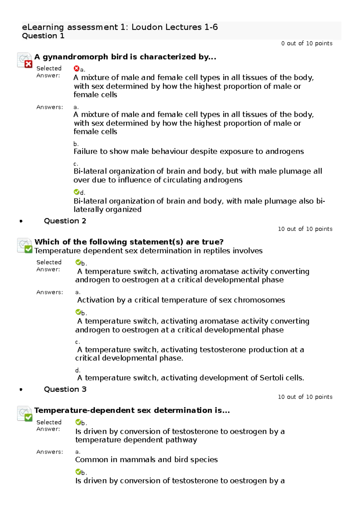 Hormones Qs - mcq - eLearning assessment 1: Loudon Lectures 1- Question ...
