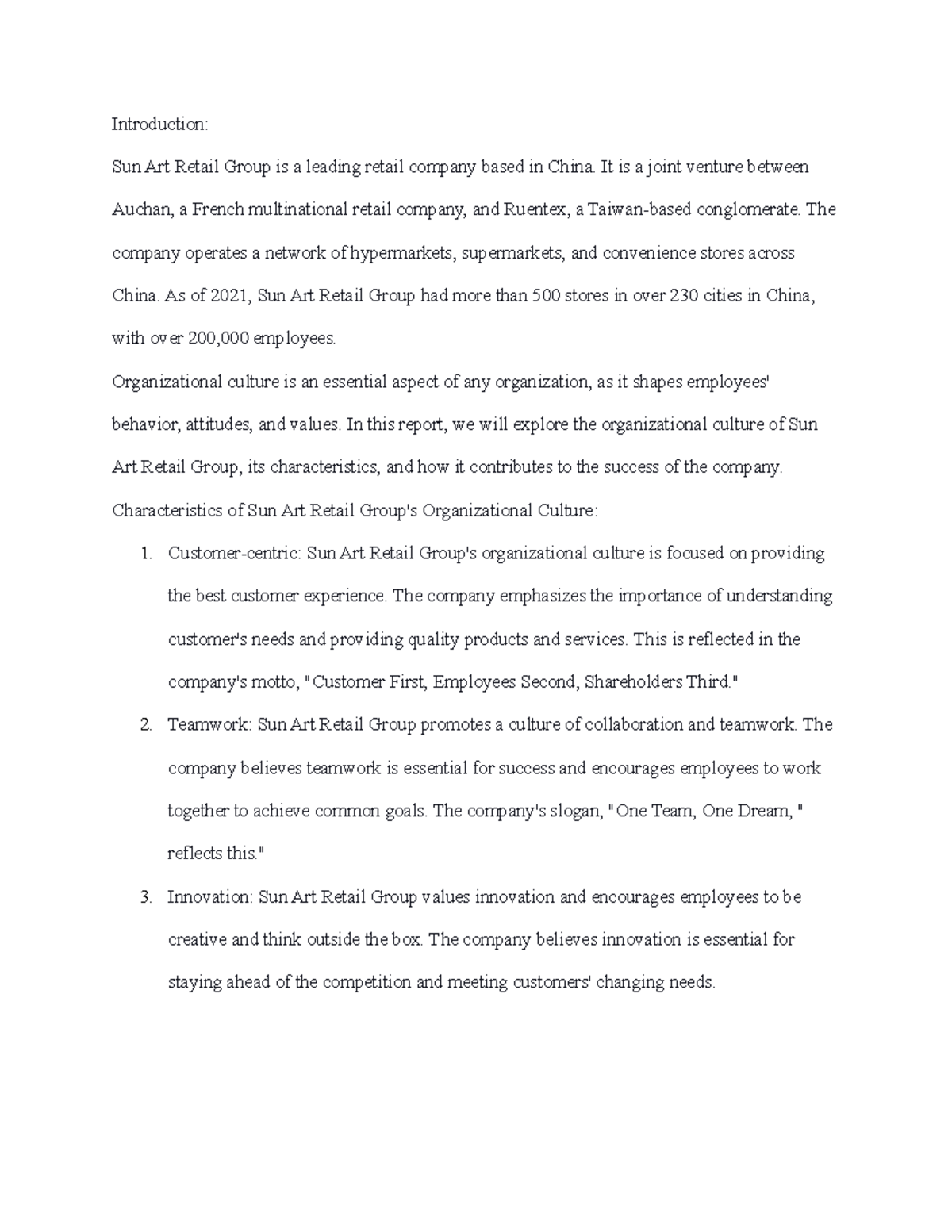 Sun Art Retail Group 8 - Introduction: Sun Art Retail Group is a ...