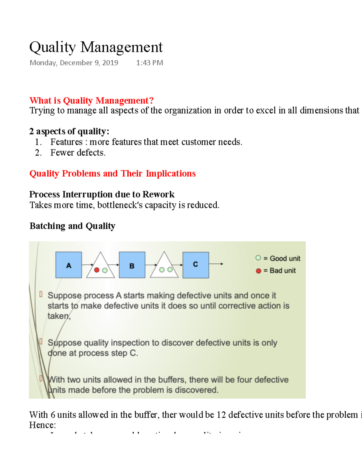 Quality Management - Summary of the slides. - Warning: TT: undefined ...
