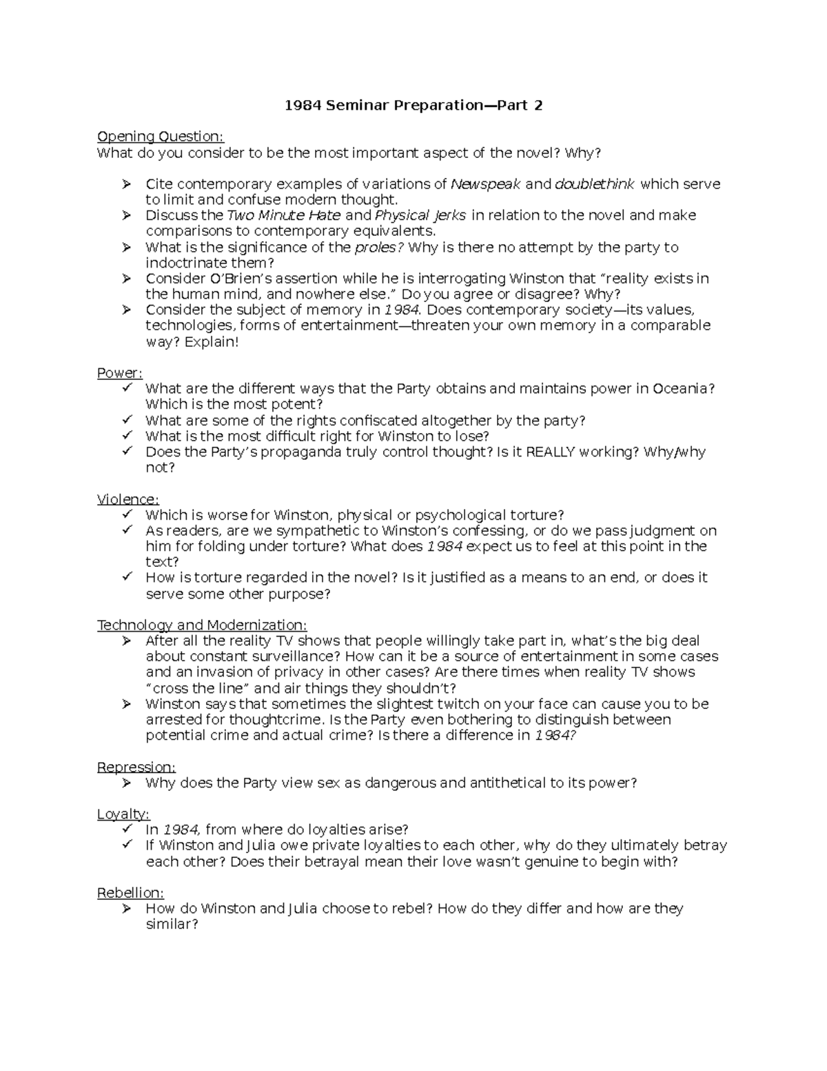 1984 seminar preparation part 2 - 1984 Seminar Preparation—Part 2 ...