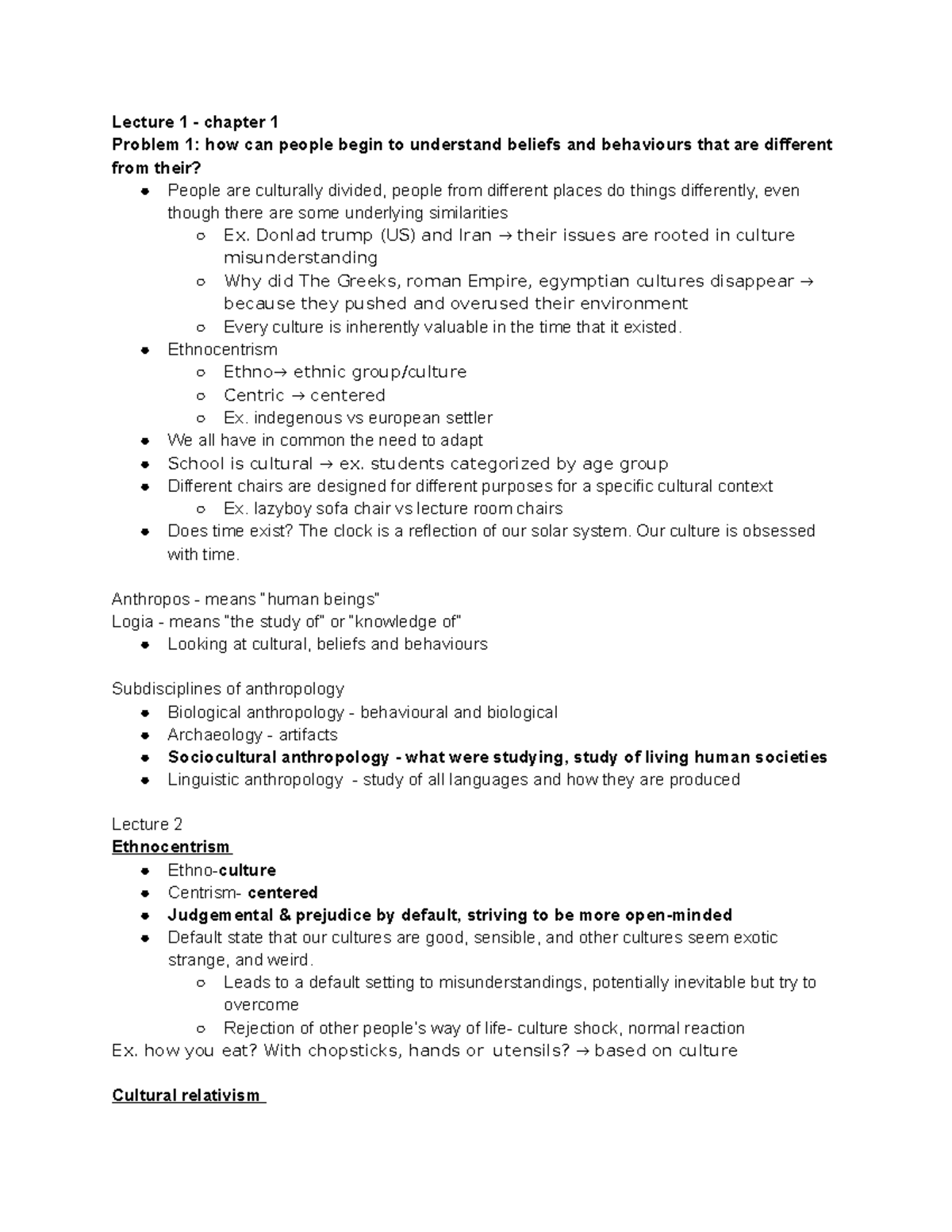 An100 All Classnotes Detailed Lecture Textbook Notes Lecture 1