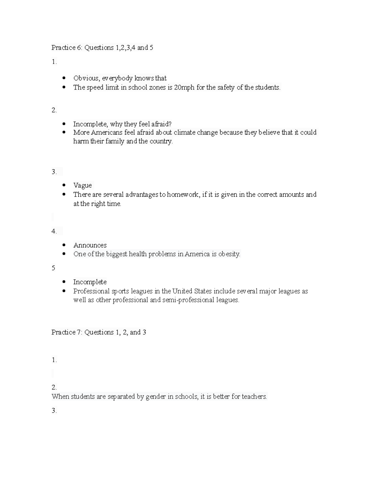 English composition 2 - Apuntes 1 - Practice 6: Questions 1,2,3,4 and 5 ...