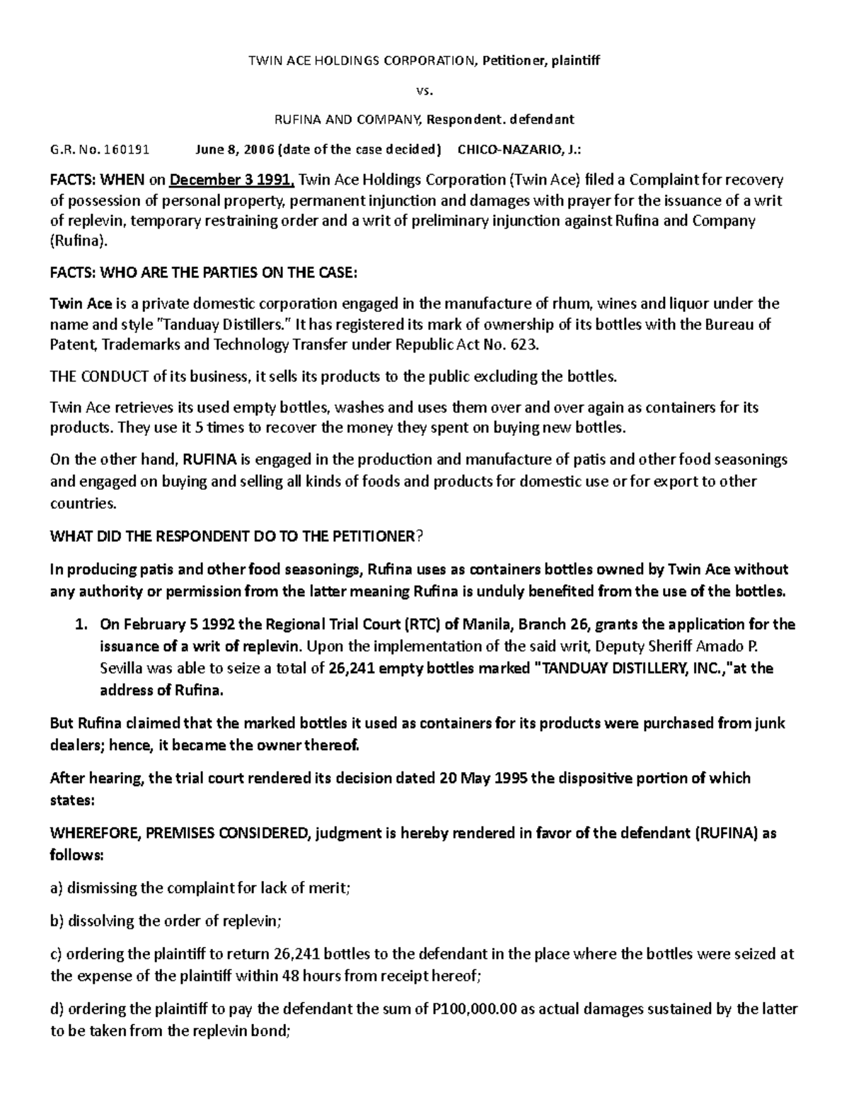 TWIN ACE Holdings Corporation script - TWIN ACE HOLDINGS CORPORATION ...