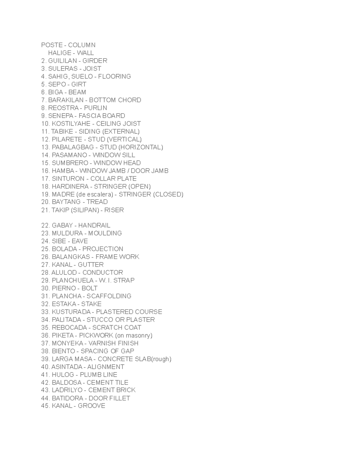 Poste - CONSTRUCTION TERMS BUILDING TECHNOLOGY - POSTE COLUMN HALIGE ...