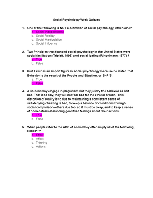Social Psychology Midterm 1 and 2 - Google Docs - Social Psychology ...