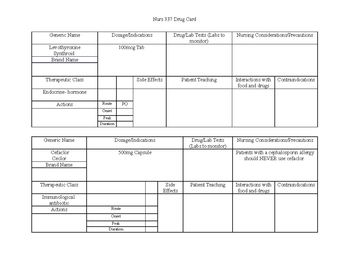 Drug Cards - Drug Card-start - Generic Name Dosage/Indications Drug/Lab ...