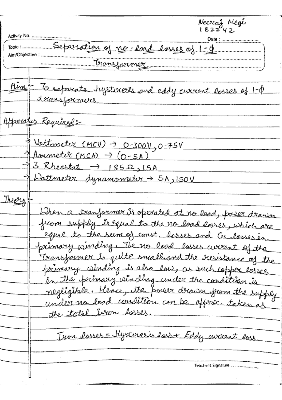 EMLab Ex-8 182242 - lab experiment. - Electrical Engineering - Studocu