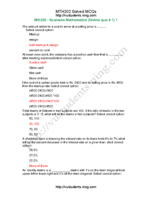 MTH302 Assignment 02 - ytujhnm - STUDENT ID: bc MTH 302 ASSIGNMENT NO ...