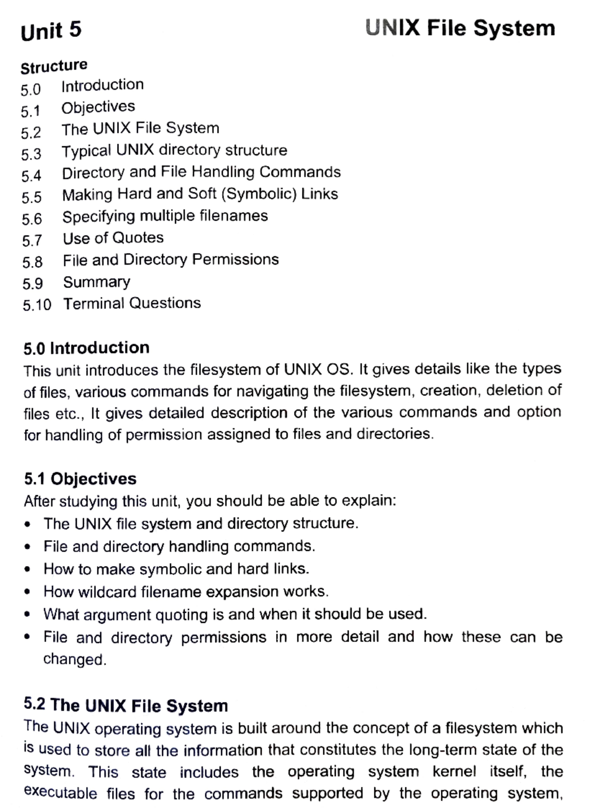 Unix Operating System - UNIX File System - Studocu
