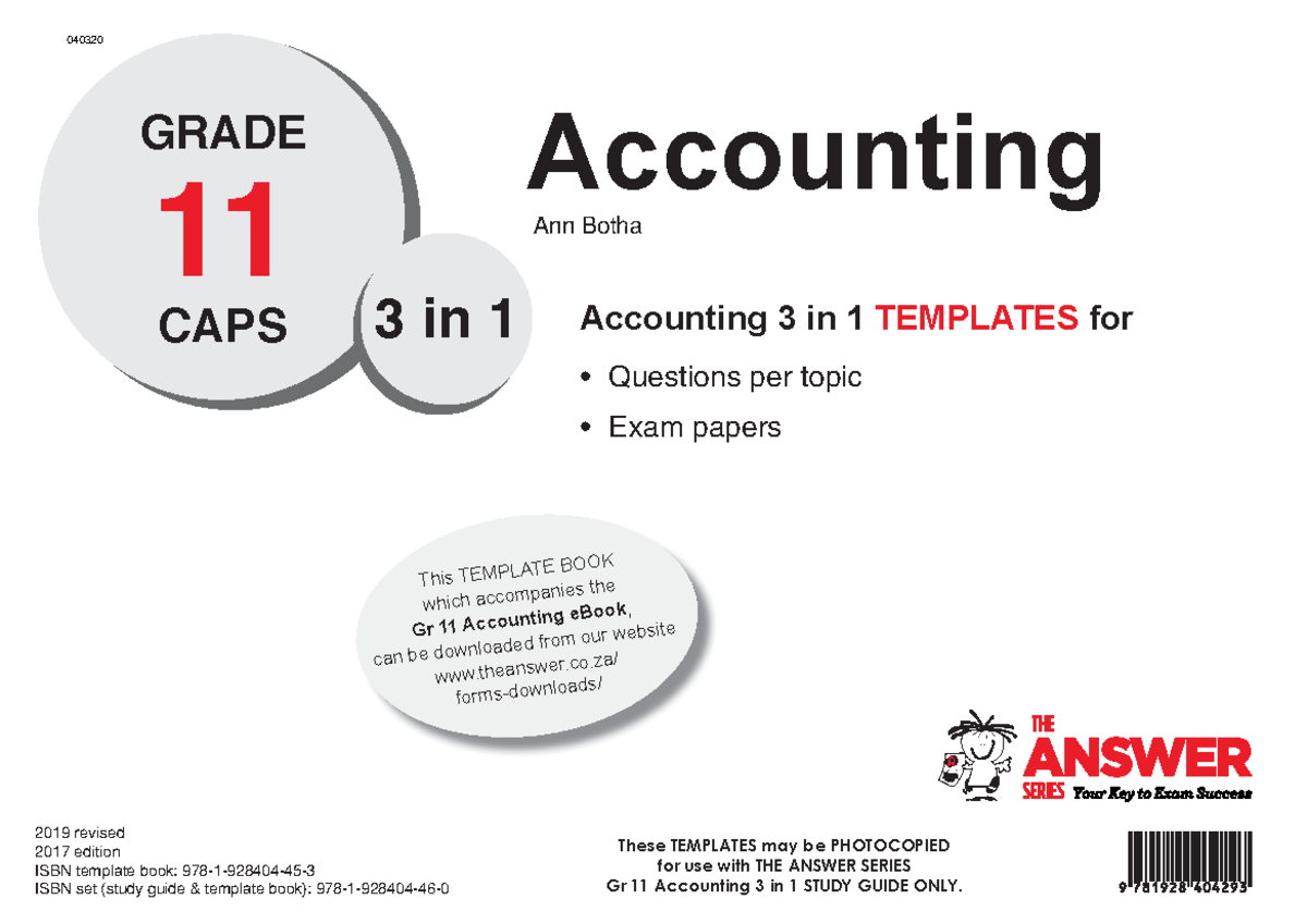 Gr 11 Accounting 3 in 1 Templates Book 2020 - GRADE 11 CAPS 3 in 1 ...