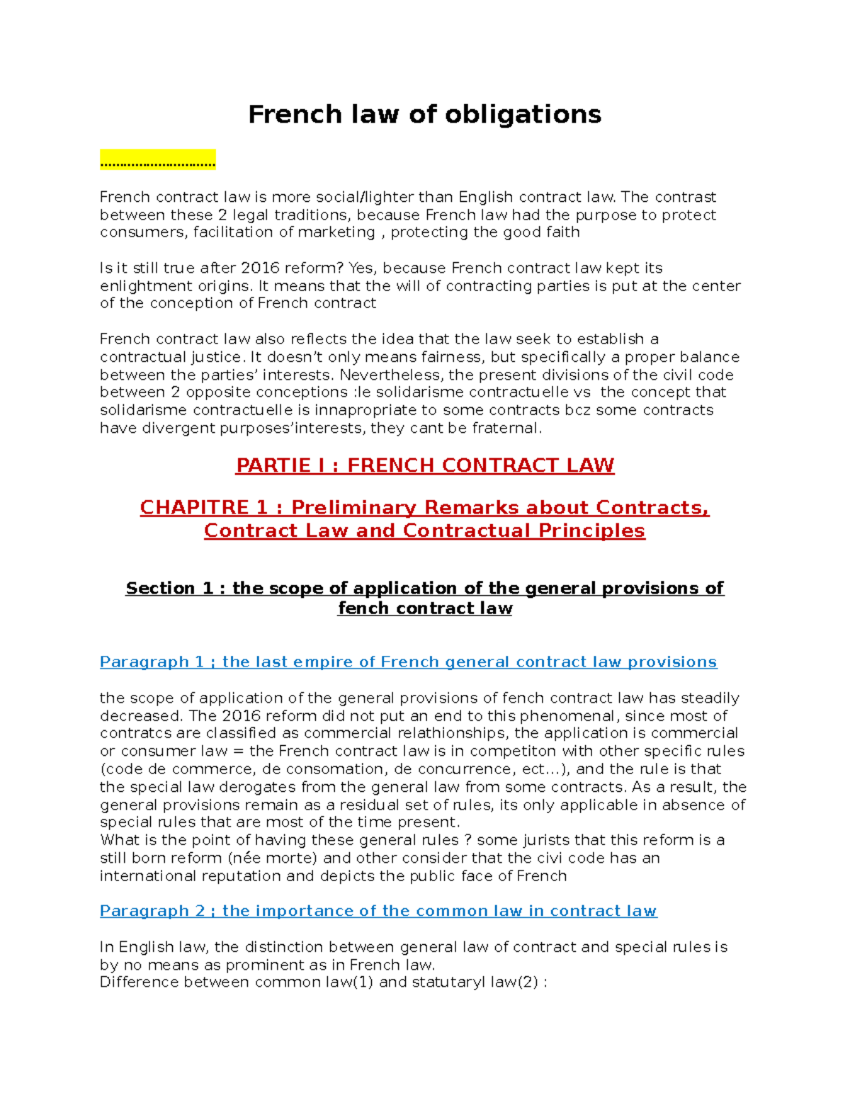 French law of oobligations - ............................. French ...