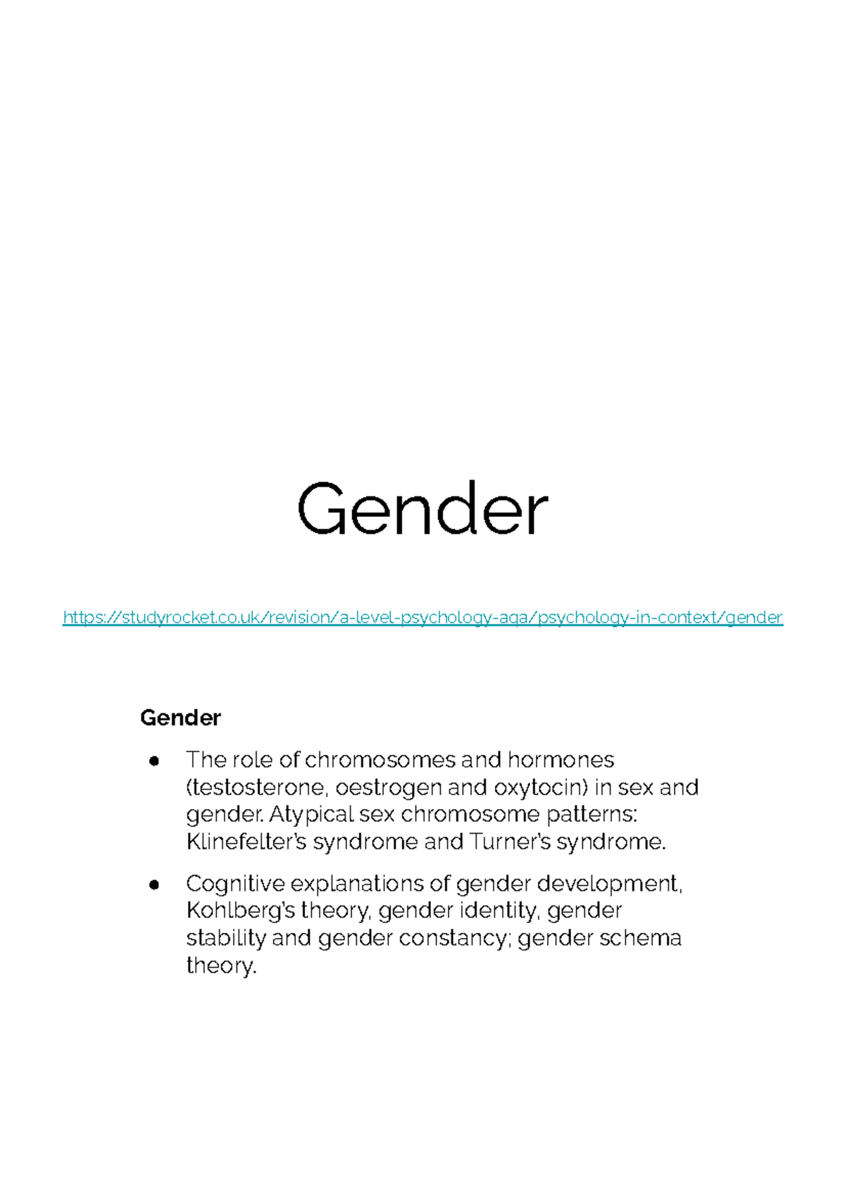 3. Gender - Gender studyrocket.co/revision/a-level-psychology-aqa ...
