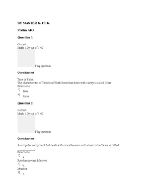 Mid1 lab - Midterm lab quiz 1 - Question 1 Correct Mark 1 out of 1. Flag question Question text ...