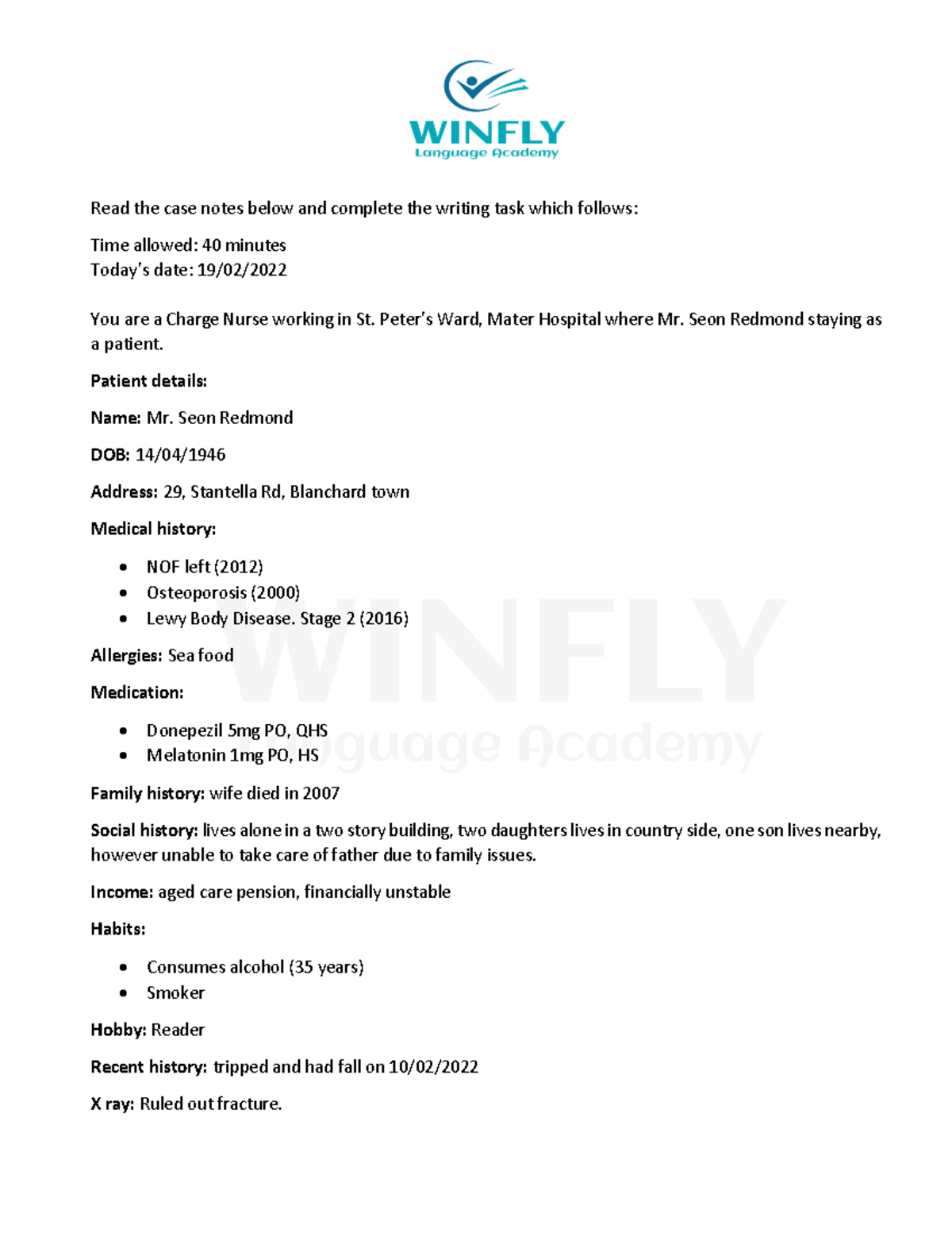 Seon Redmond Community Support Worker Read The Case Notes Below And seon-redmond-community-support-worker-read-the-case-notes-below-and