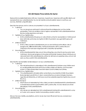SCS 100 M1 Act Advertisement Selection (COMP) 80 80 - SCS 100 Module ...