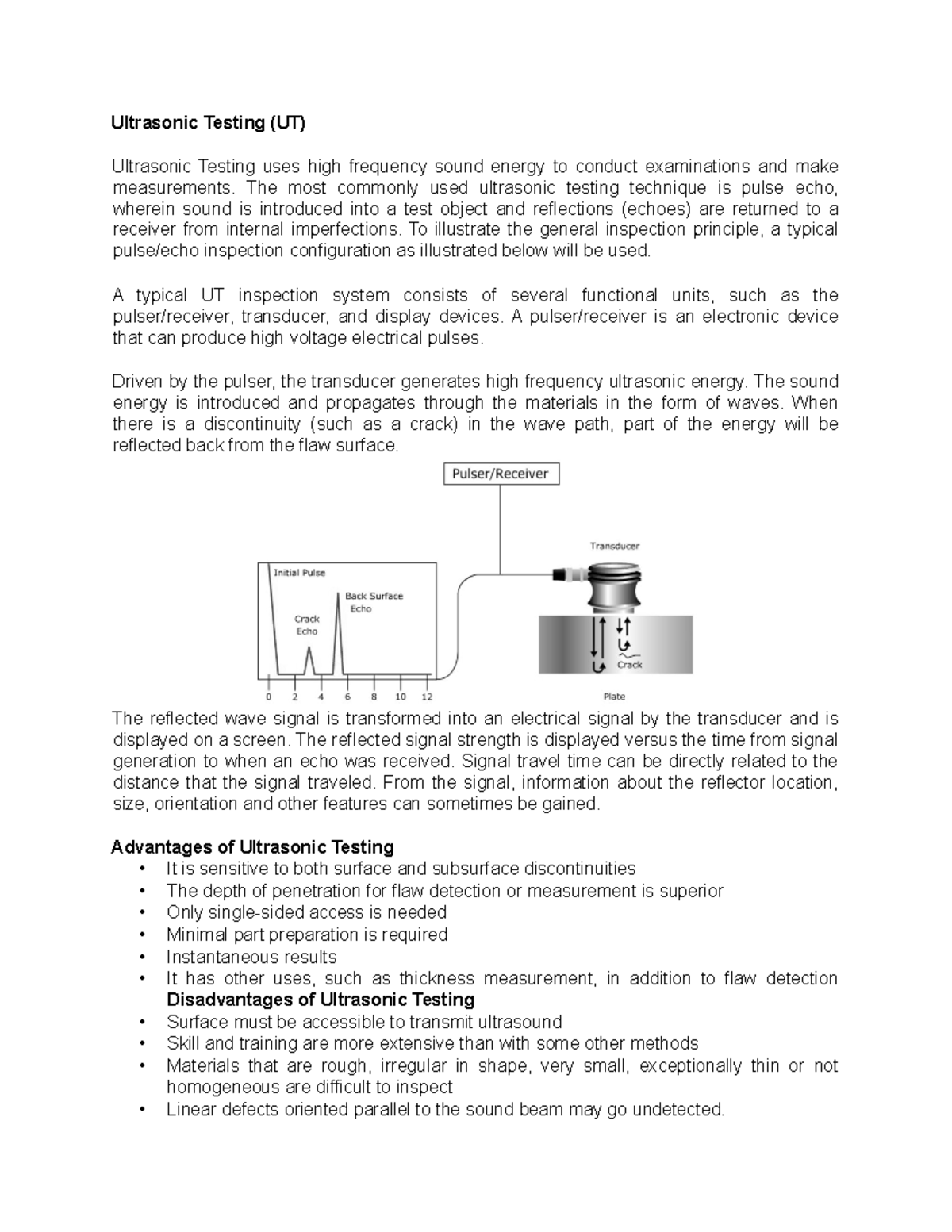 IM 16 Material Science and Engineering - Ultrasonic Testing (UT ...