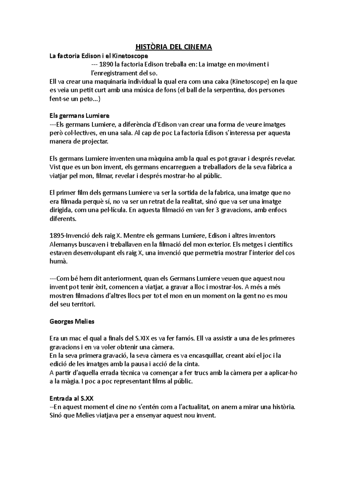 Història DEL Cinema - HISTÒRIA DEL CINEMA La factoria Edison i el ...