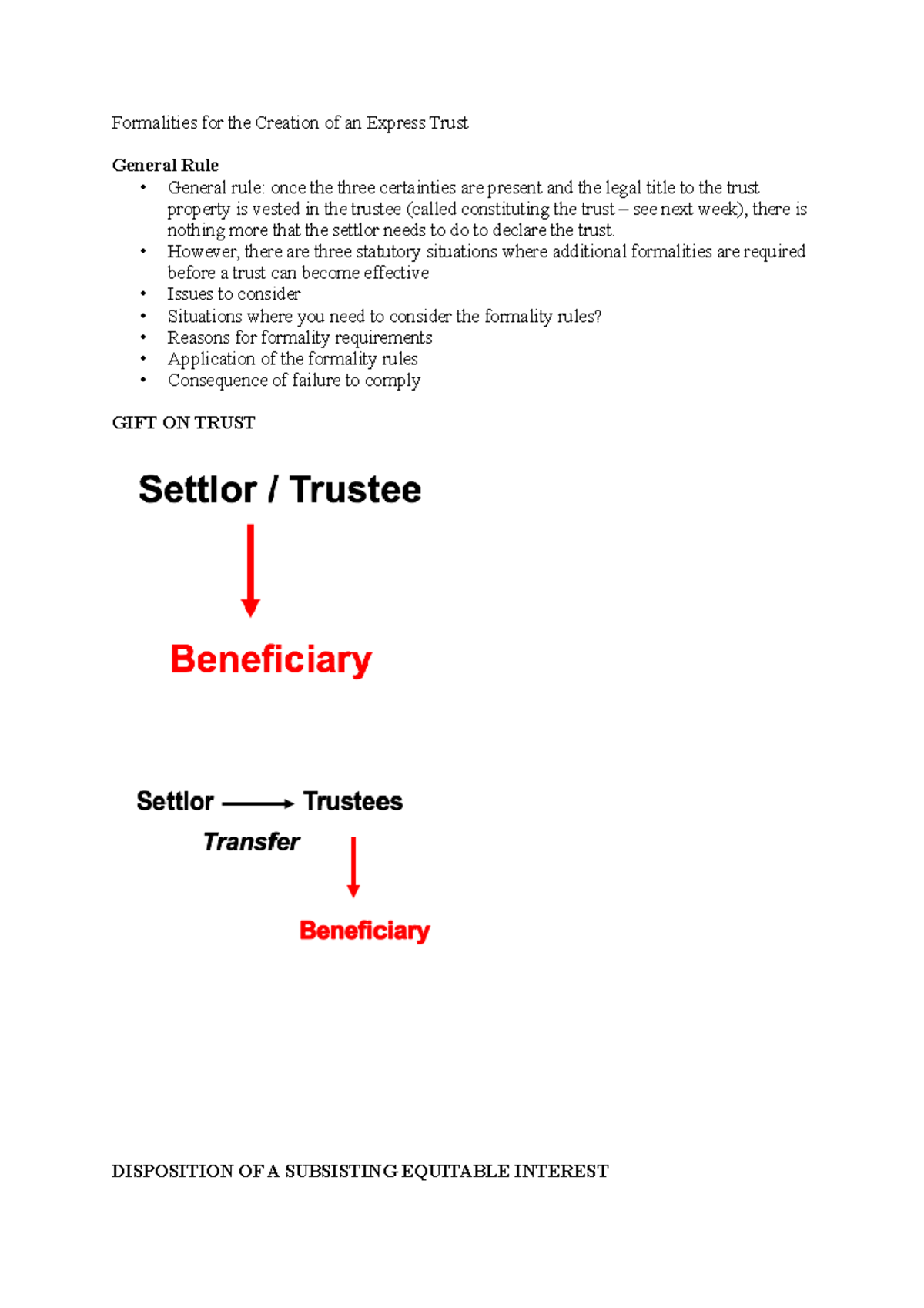 Lecture 4- Formalities - Formalities for the Creation of an Express ...