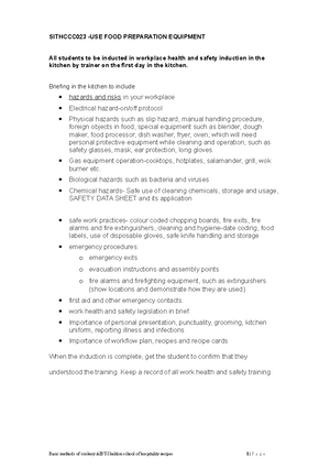 Food safety program template for Class 2 - Cross-contamination Hygiene ...